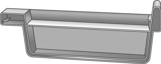 Eindstuk Links polyester goot G120/G170/G205 Lichtgrijs • Iso-Bouw